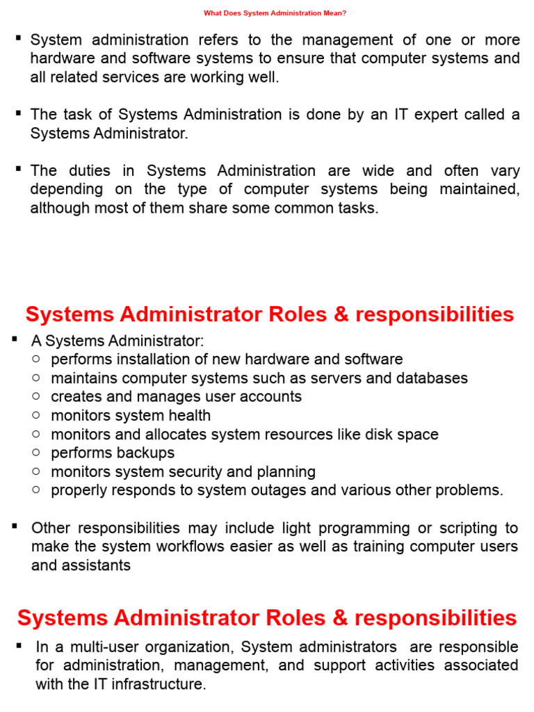 What Does System Administration Mean | PDF