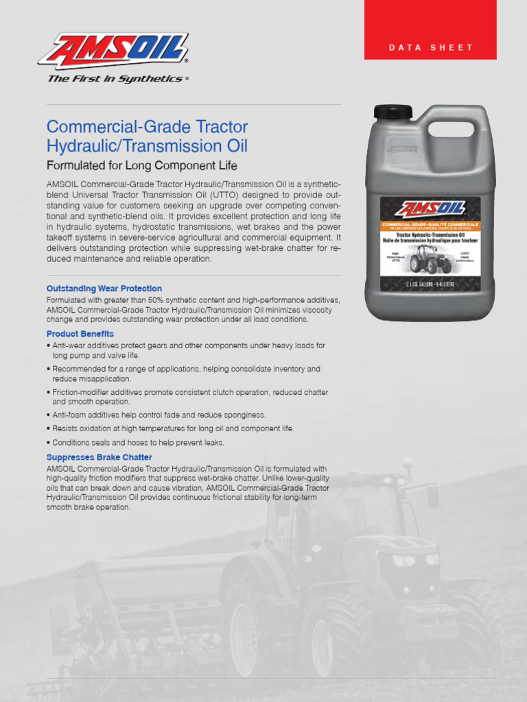 Commercial-Grade Tractor Hydraulic/Transmission Oil: Formulated For ...