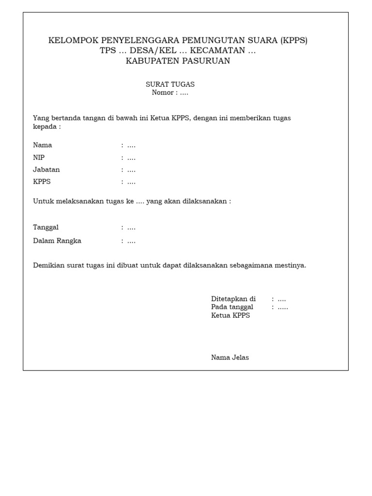 Format SPJ KPPS | PDF