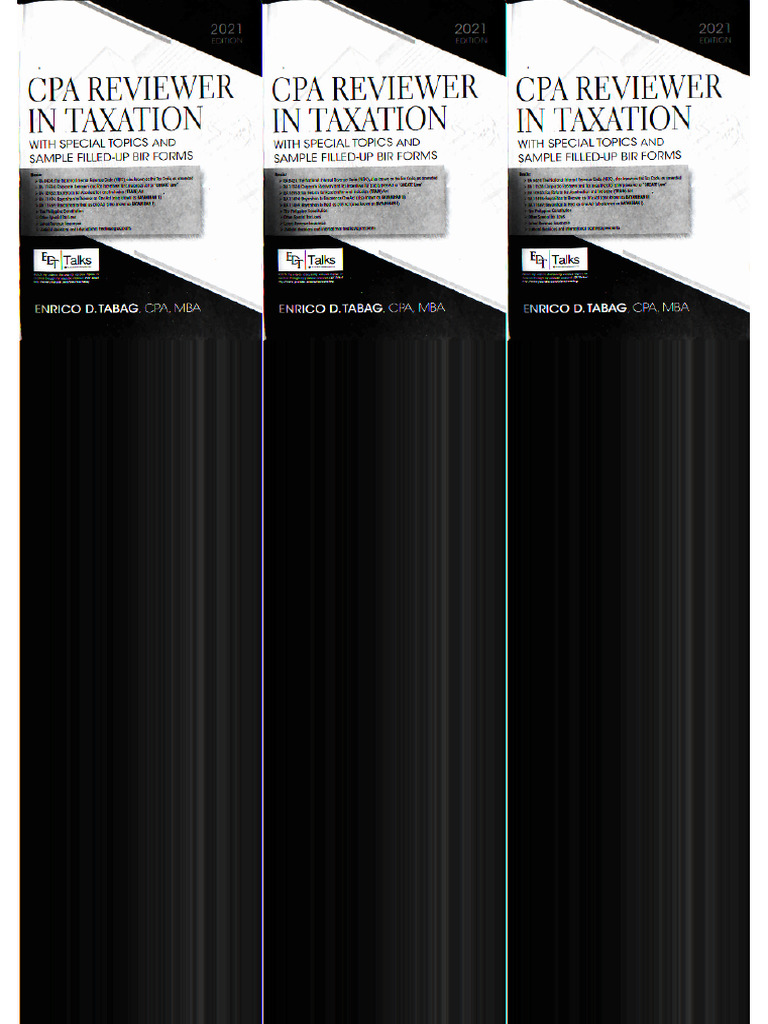Cpa Reviewer in Tax Tabag 2021 Part 1 Compress | PDF