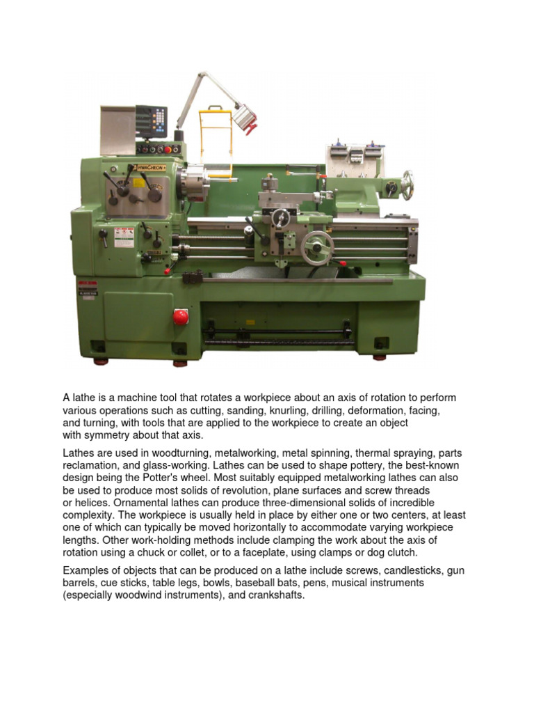Lathe Presentation Pdf Equipment Woodworking