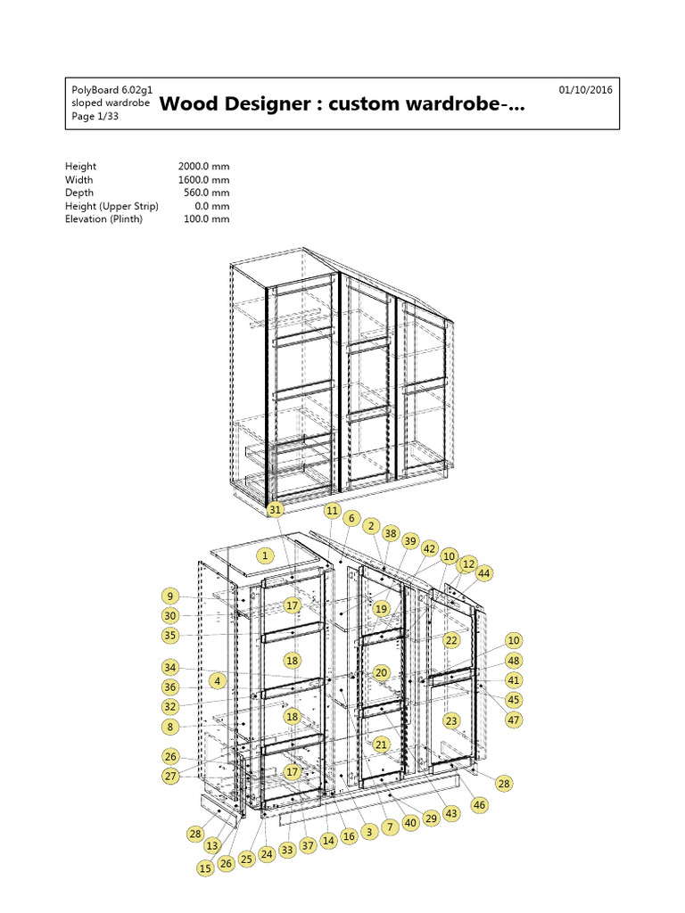 Sloped Wardrobe-Workshop | PDF