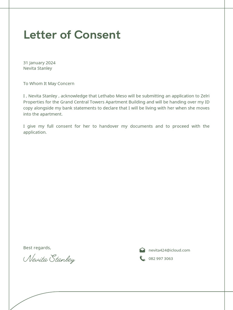 Letter of Consent | PDF