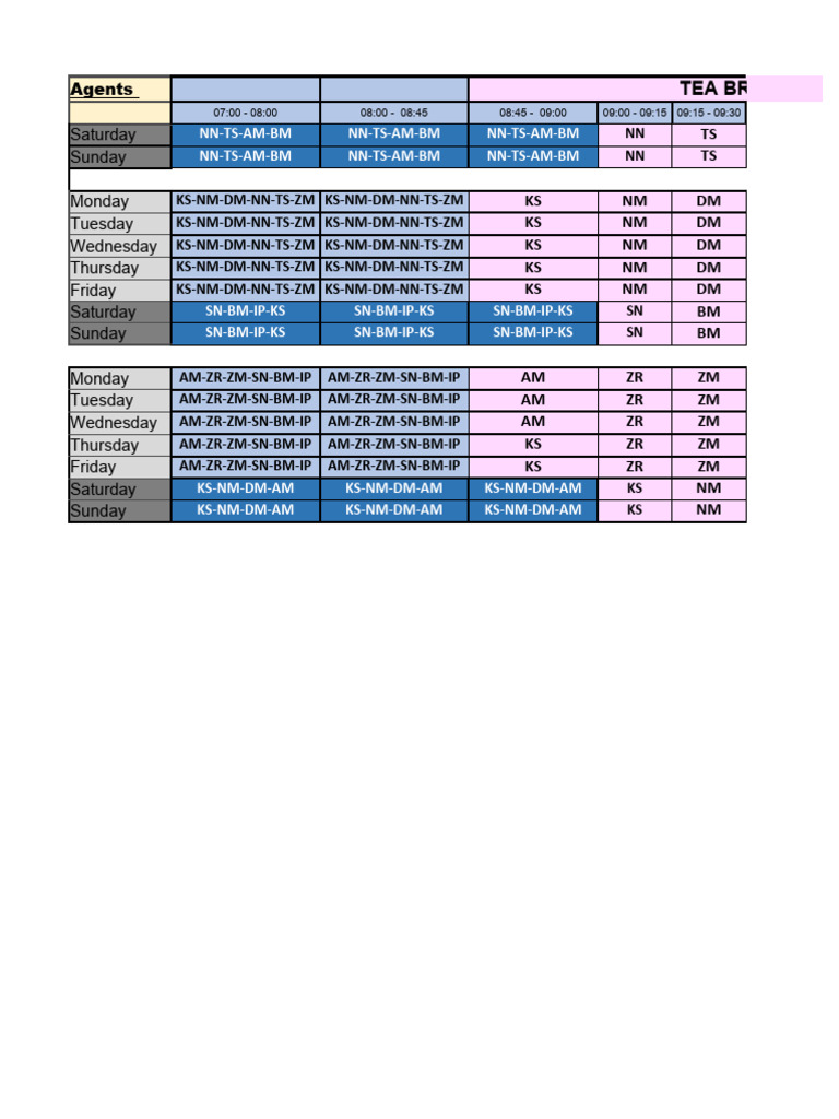 Update Schedule | PDF
