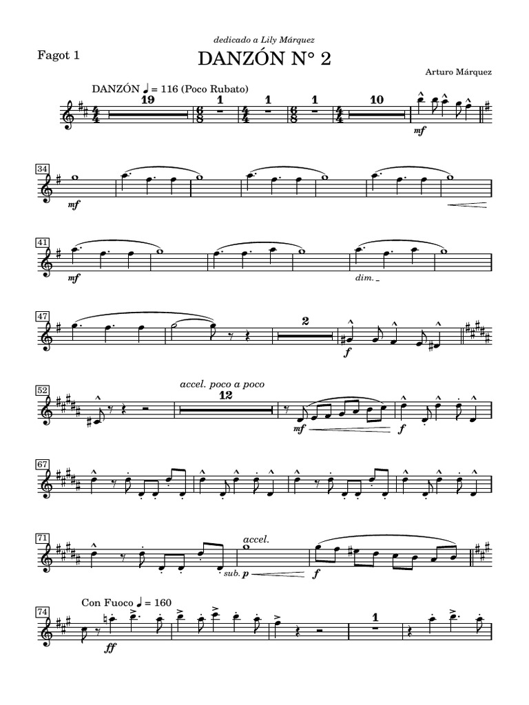 Danzón #2 | PDF | Music Theory | Performing Arts