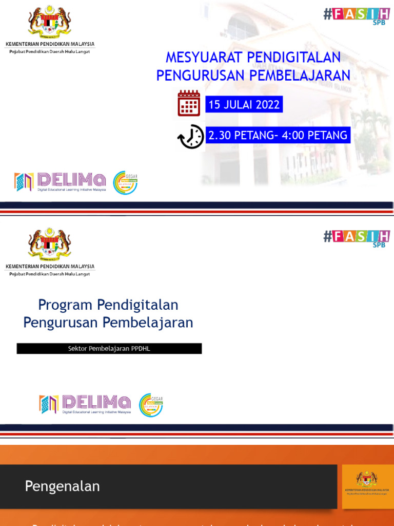 Projek Pendigitalan Pengurusan Pembelajaran 2022 PPDHL | PDF