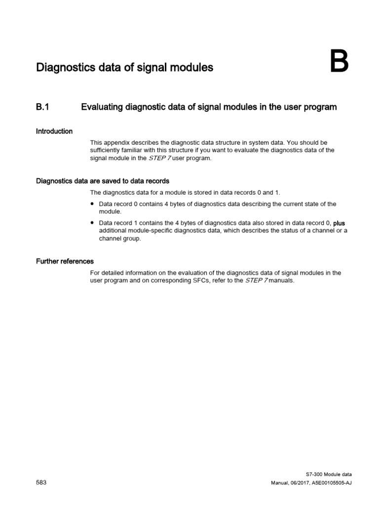 Signal Modules Diagnostic Data | PDF | Bit | Information