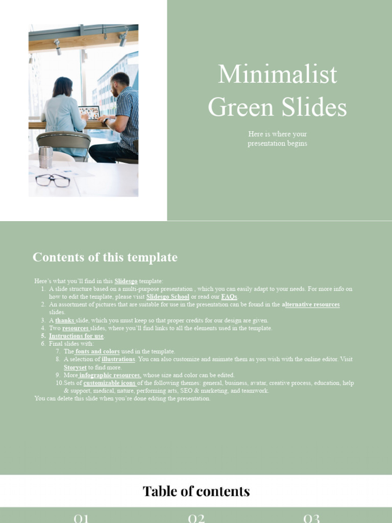 Template - Minimalist Green Slides | PDF | Planets | Jupiter