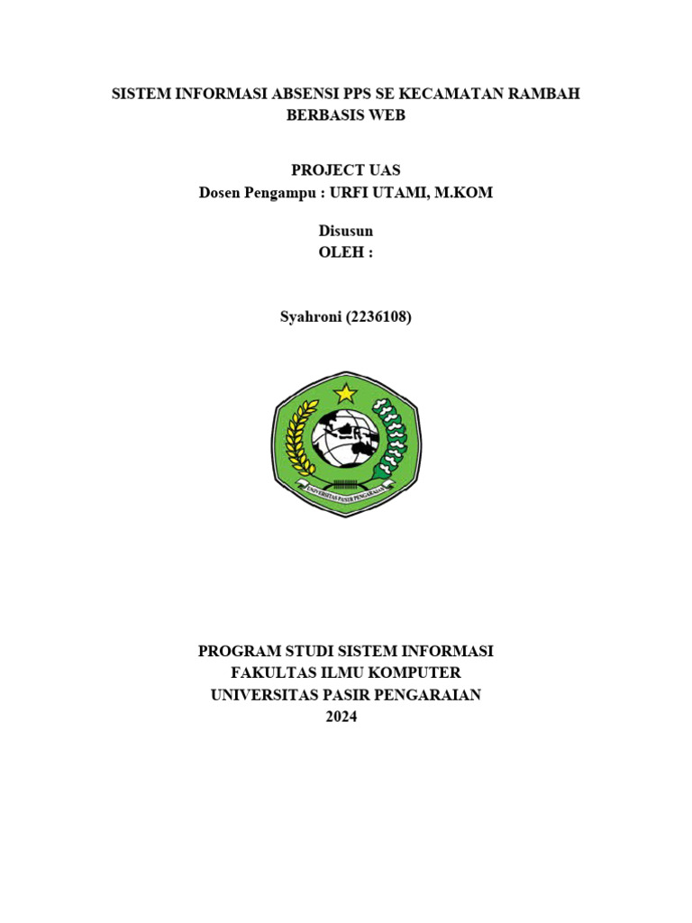 Analisa Perancangan Sistem Informasi Absensi Pps Sekecrambah | PDF