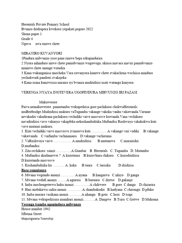 ChiShona P. 1 g4 2022 | PDF | Languages | Foreign Language Studies