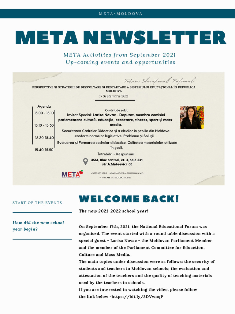 META Newsletter - Sept.2021 | PDF | Learning | Communication