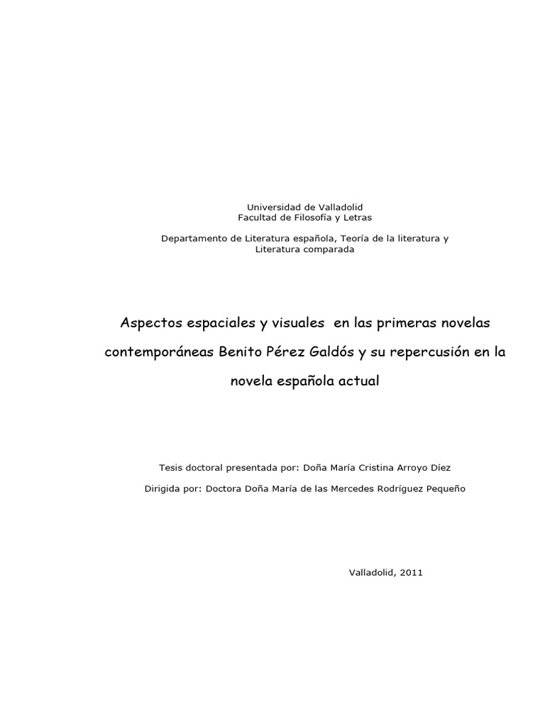 Aspectos Espaciales y Visuales en Las PR | PDF | Realismo literario | Novelas