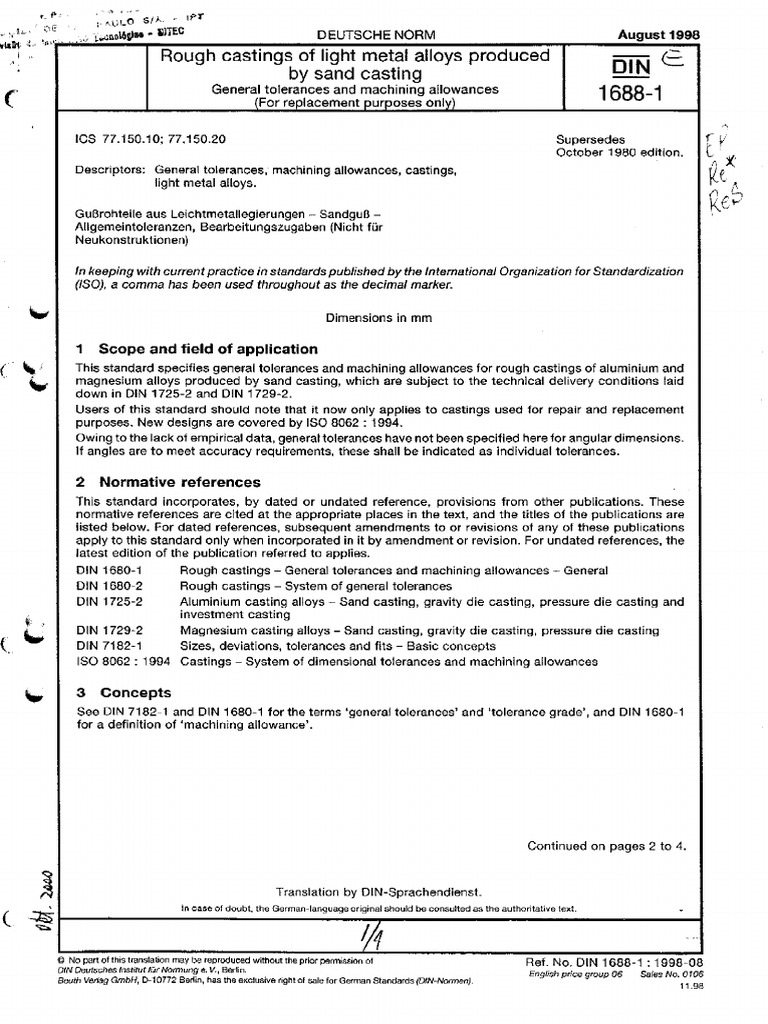 Din 1688-01 1998 | PDF