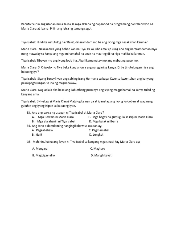 Test Item Paksa, Tono, Layon | PDF