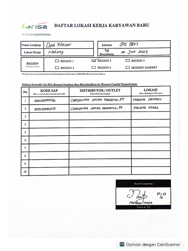 Daftar Lokasi Kerta Tim | PDF