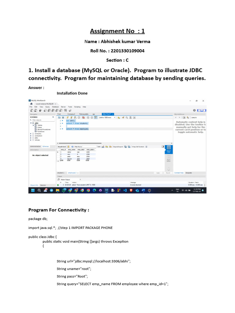 JDBC Database Programming Guide | PDF | Information Retrieval ...