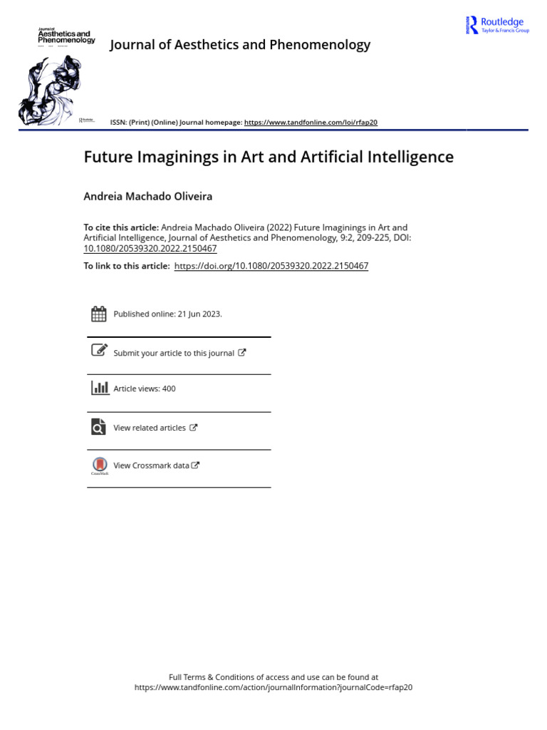Future Imaginings in Art and Artificial Intelligence | PDF | Intelligence (AI) & Semantics ...