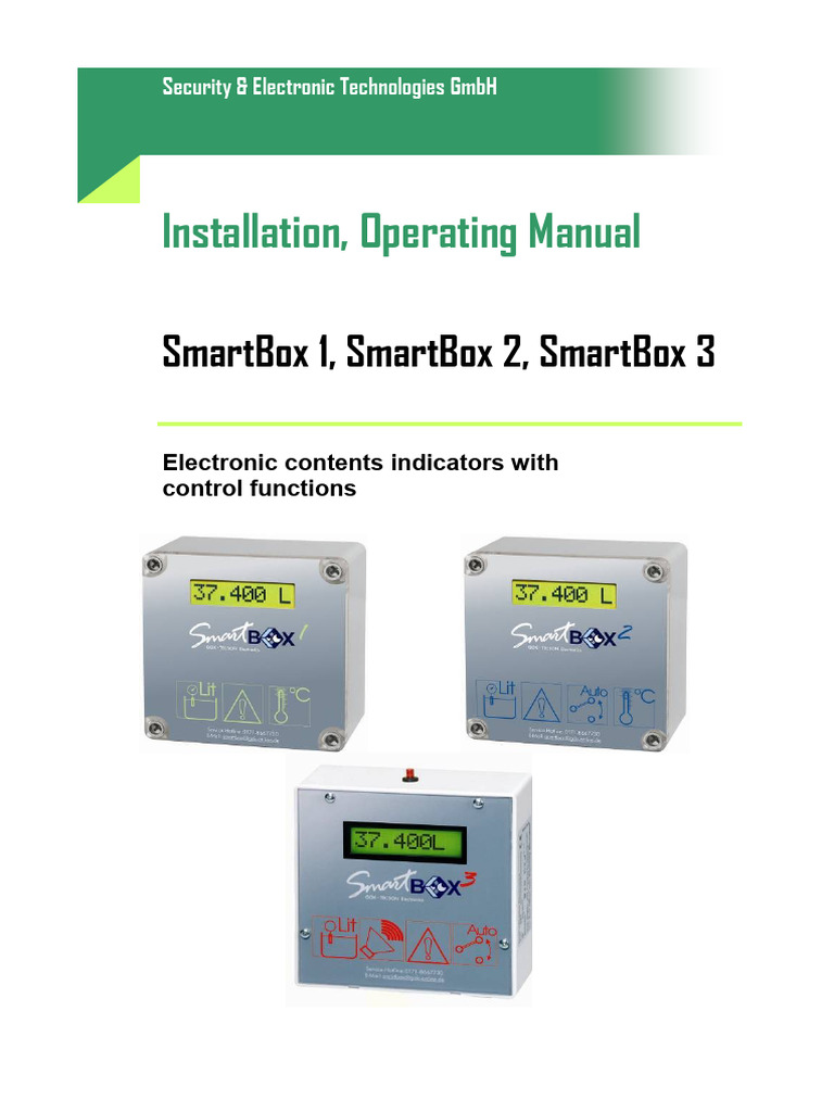 Mode Demploi 1416228 Indicateur de Niveau Electronique Avec Relais Secutech Smartbox 3 1 Pcs ...