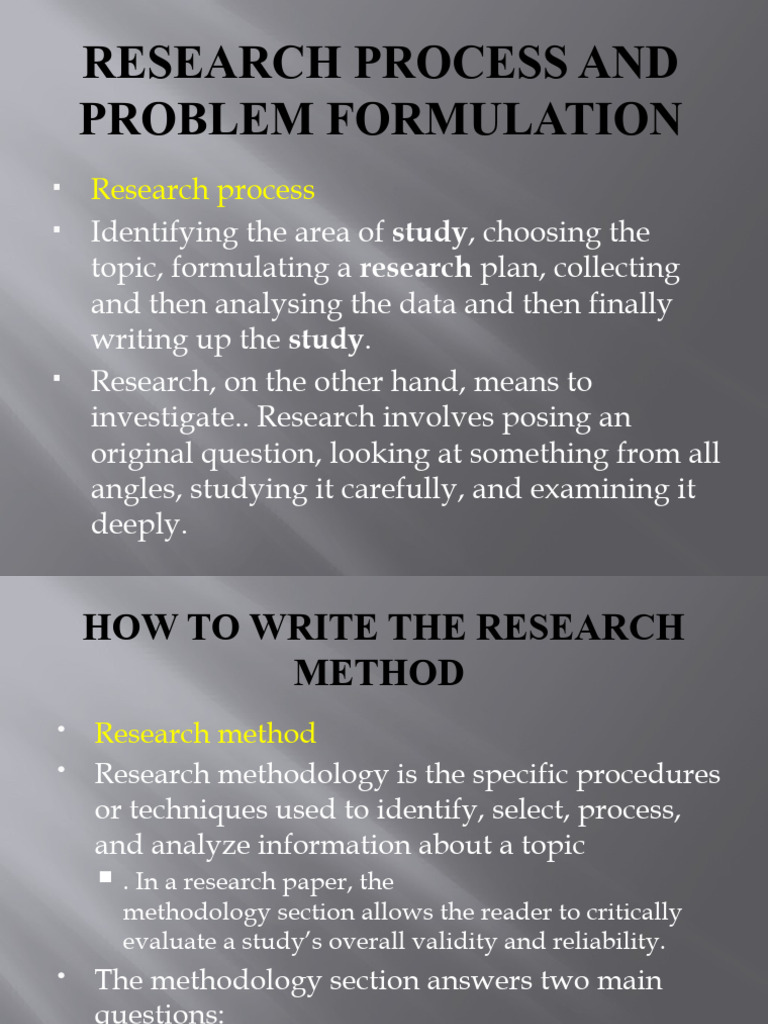 Week 2 Research Process and Problem Formulation Methods | PDF ...