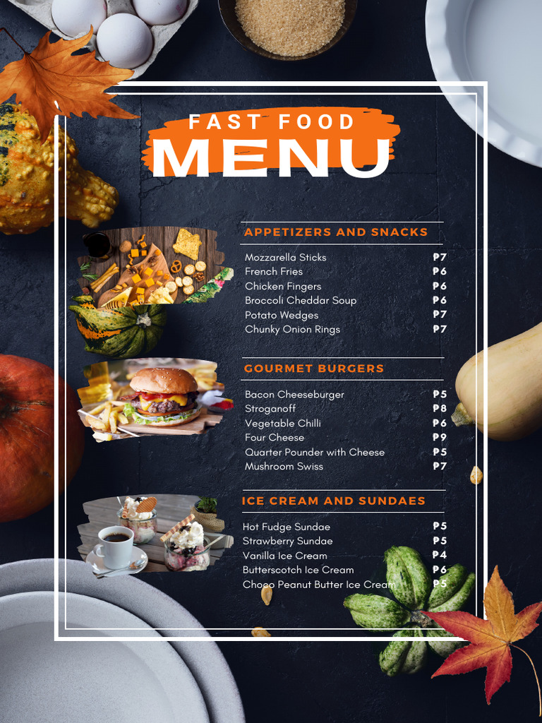 Black & Orange Modern Food Menu Portrait - 20240122 - 150134 - 0000 | PDF