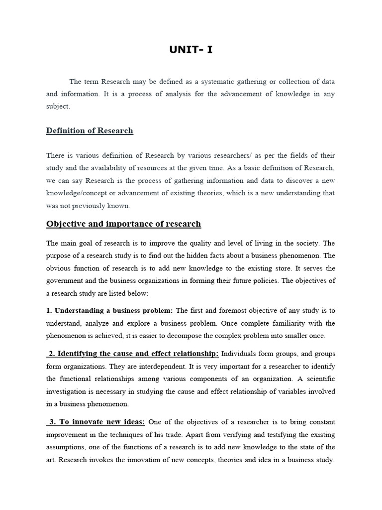 Unit-1 Research Methodology | PDF | Cost Of Living | Sampling (Statistics)