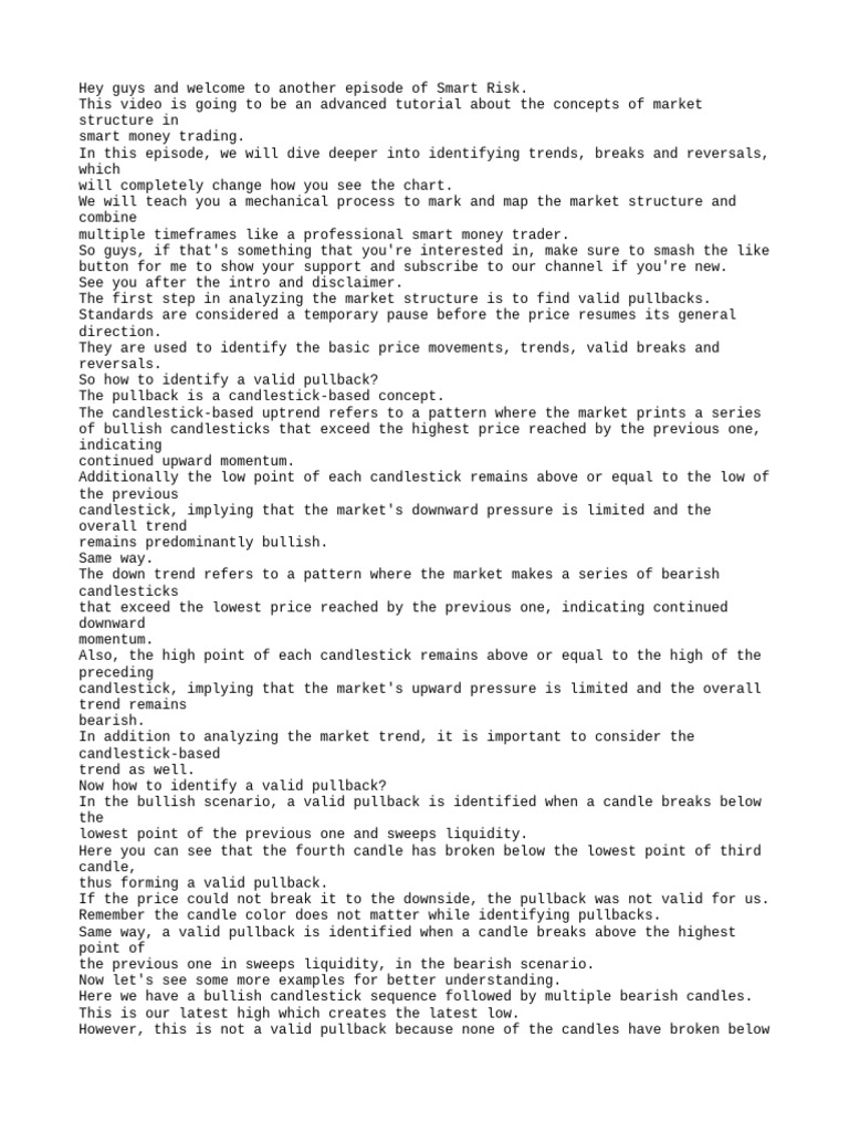 Ultimate Market Structure Course - Smart Money Concepts - Full-HD | PDF ...