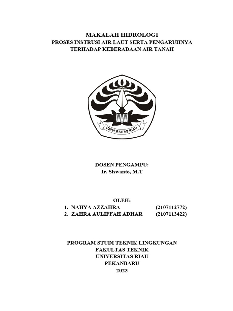 Dampak Intrusi Air Laut Terhadap Air Tanah | PDF