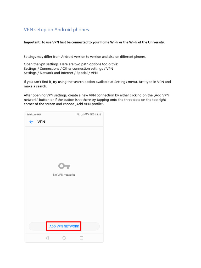 Setup VPN on Android Devices | PDF