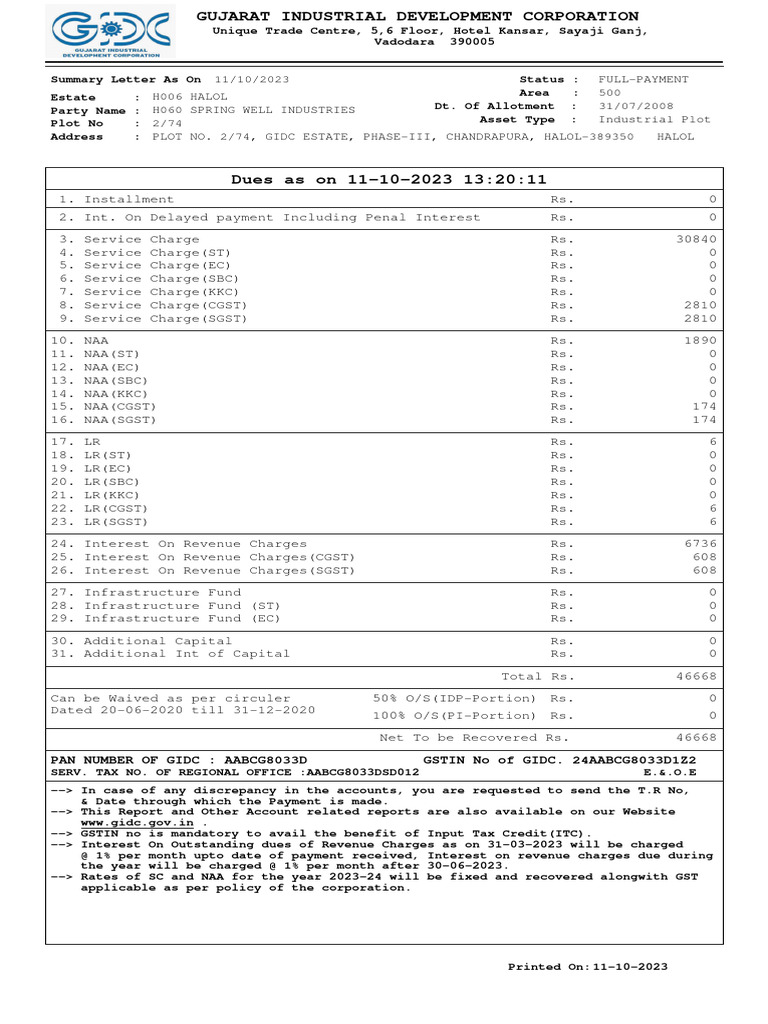 PLOT NO. 2-74 - GIDC Halol | PDF | Trade | Business
