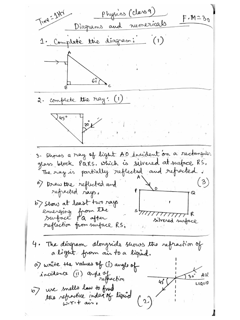 Physics Refraction CLS 9 | PDF