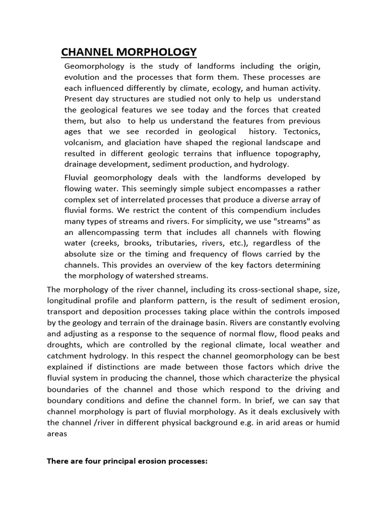 Channel Morphology | Download Free PDF | Geomorphology | River
