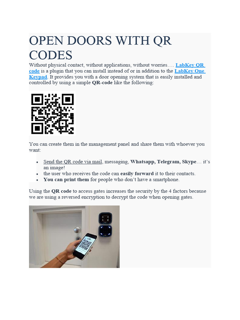 Open Doors With QR Codes | PDF | Art | Technology & Engineering
