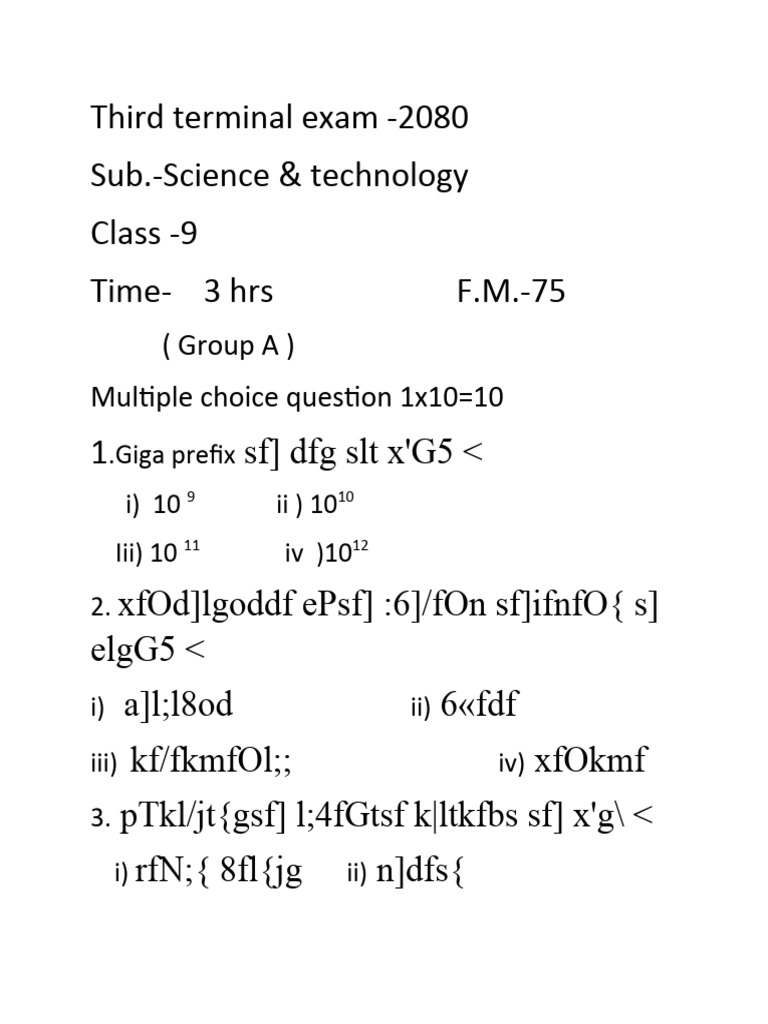 2080 Third Term Science | PDF