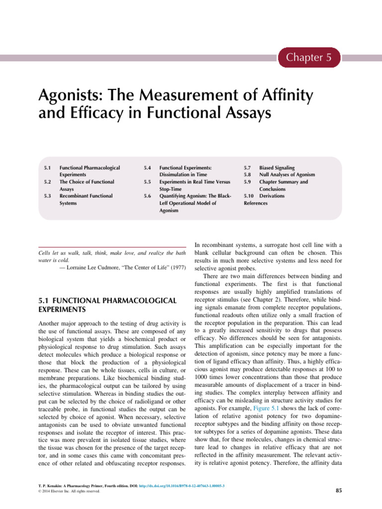 Chapter 5 Agonists The Measurement of Affinity and Efficacy in ...