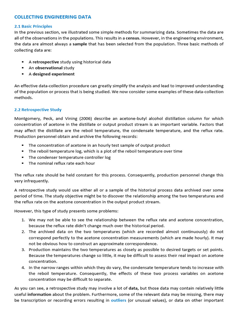 Engineering Data Collection Methods | PDF | Experiment | Design Of ...