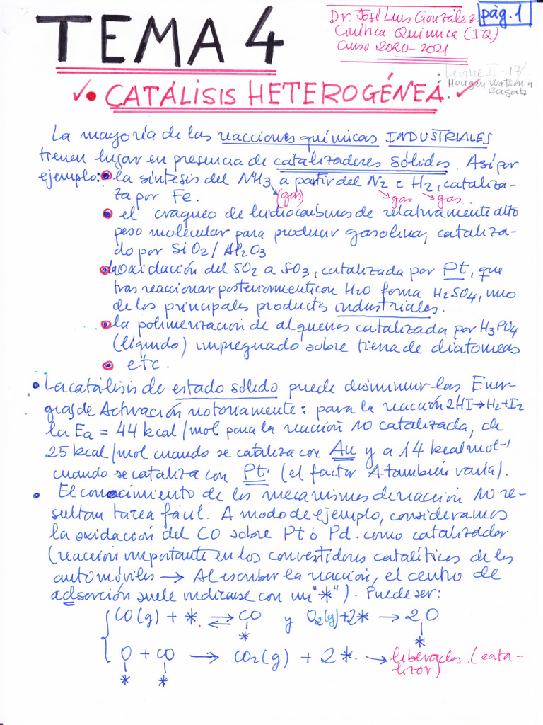 Catalisis Heterogenea Adsorci0n (Corregido) | PDF | Catálisis | Física