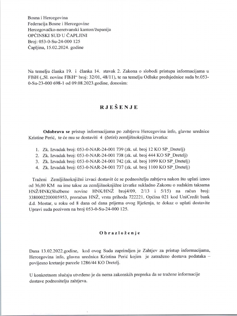 Pristup Informacijama Smiljan Vidić | PDF