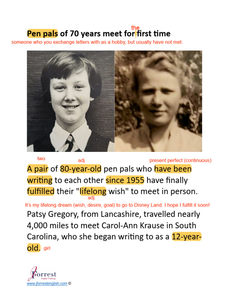 80-Year-Old Pen Pals Meet After 70 Years | PDF | Mystery, Thriller ...