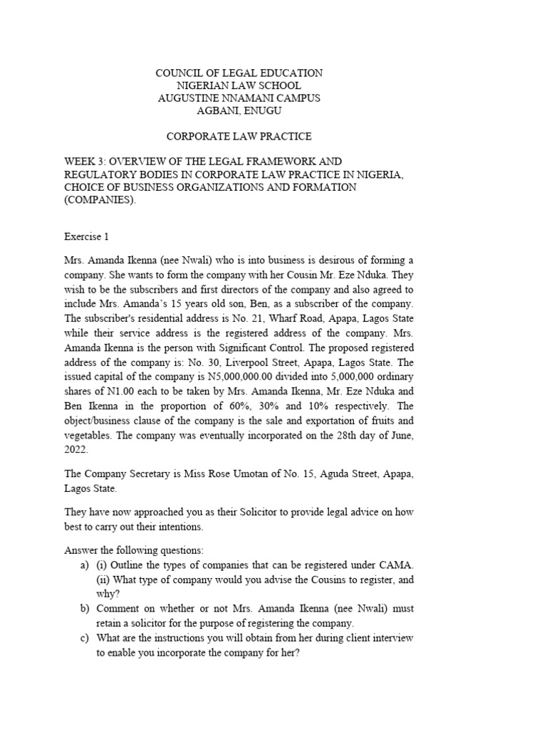 CLP Class Activities For Week 3 | PDF | Private Law | Government