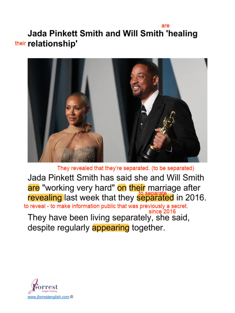 Jada and Will Smith Article Review by JForrest English | PDF | English Language | Human ...