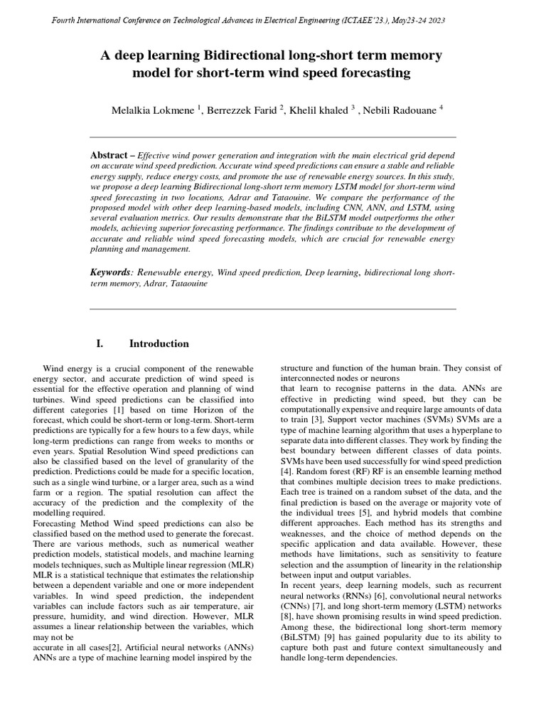A Deep Learning Bidirectional Long-Short Term Memory Model For Short ...