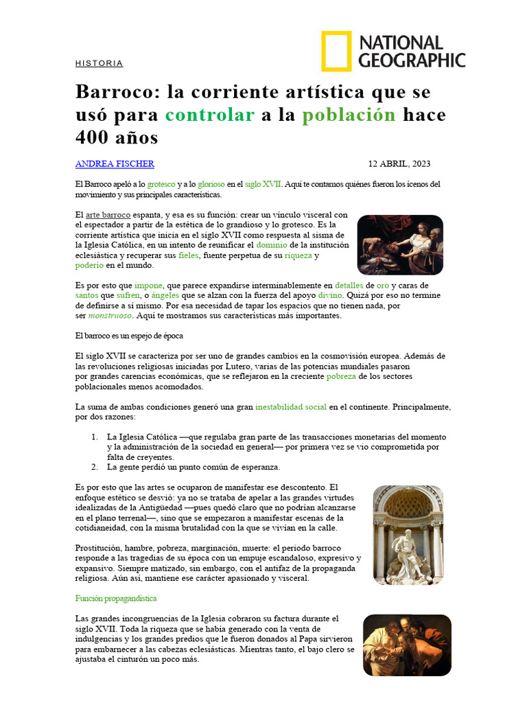 El Barroc National Geographic | PDF