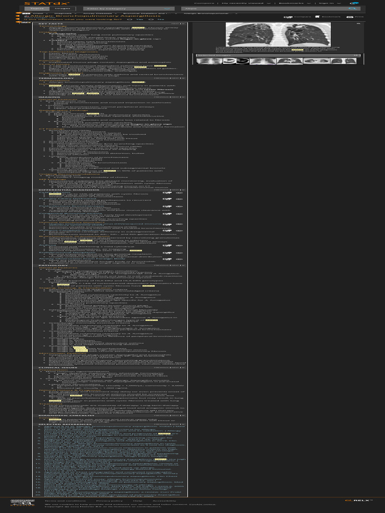 Allergic Bronchopulmonary Aspergillosis STATdx | PDF