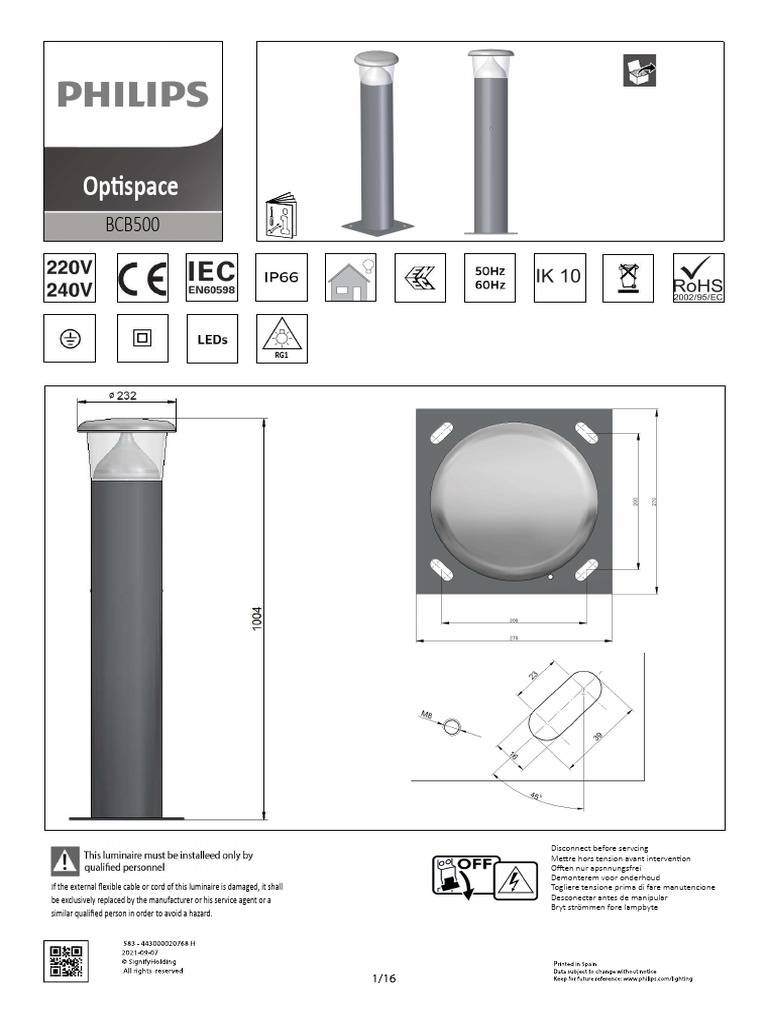 Mounting Instructions Optispace | PDF | Philips | Components