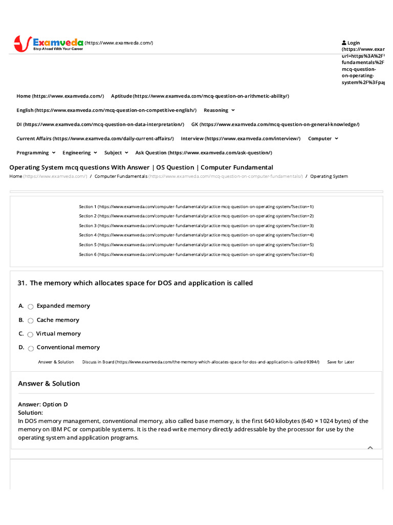 MCQ Questions With Answer - Question - Computer Fundamental Page-4 Section-1 | PDF | Operating ...