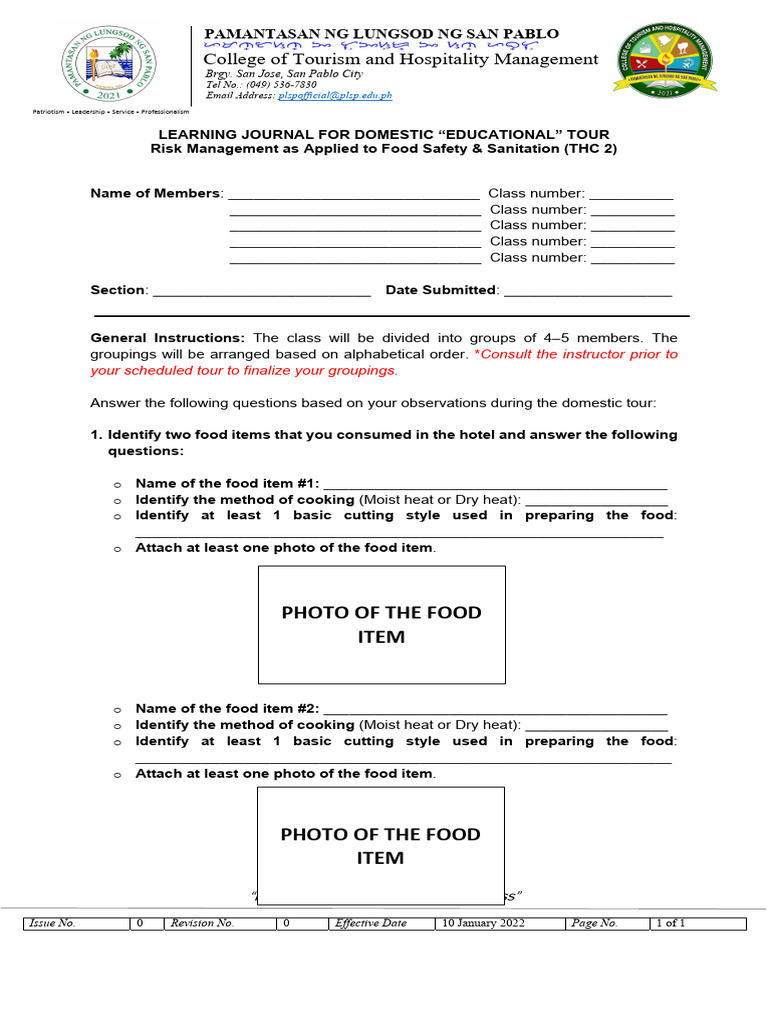 Learning Journal - THC 2 | PDF