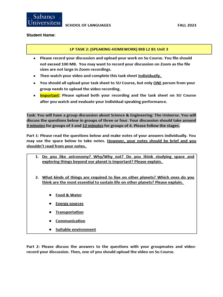 LP Task 2 (Speaking) 2 | PDF | Fluency | Linguistics