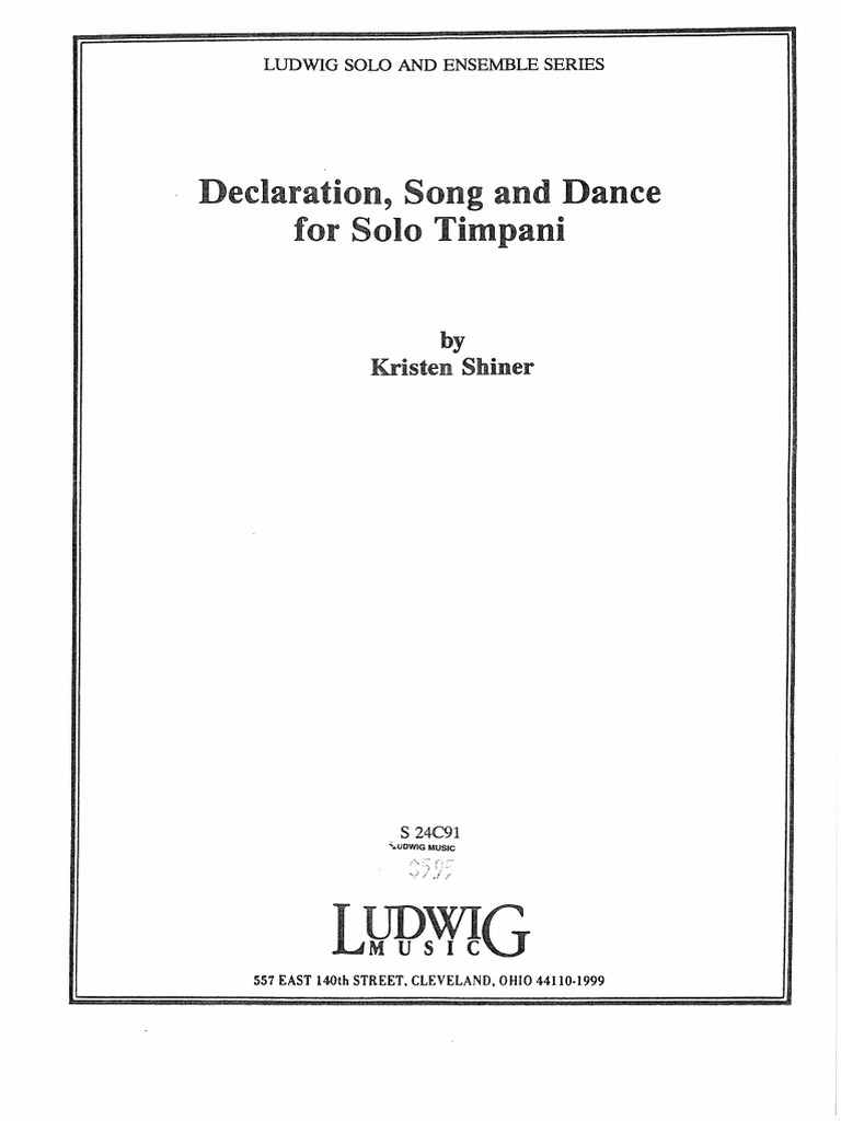 Declaration, Song and Dance For Solo Timp | PDF