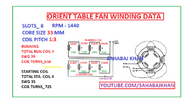 ALL TABLE FAN WINDING DATA - With Connection Coil Loaction - PDF File-5 ...