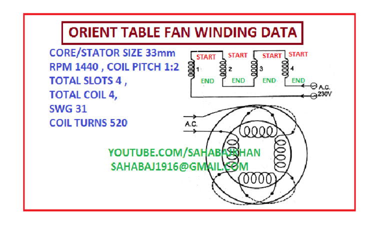 ALL TABLE FAN WINDING DATA - With Connection Coil Loaction - PDF File-6 ...